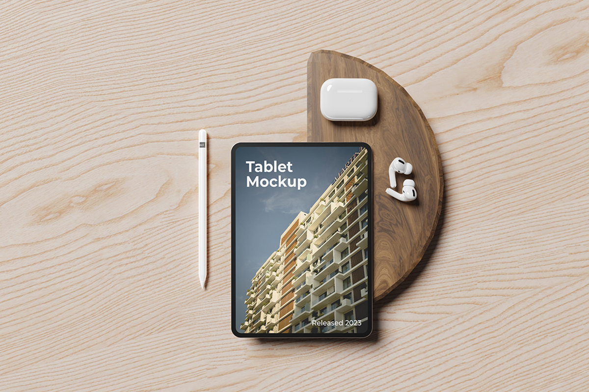 Realistic Tablet Mockup for UI Design – Mockup Field