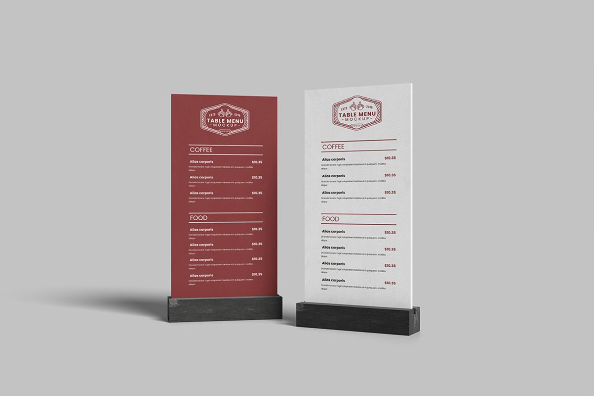Clean Table Tent Menu Mockup – Mockup Field